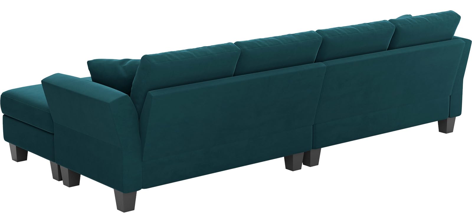 Belffin Convertible Sectional Couch Velvet L Shaped Sofa 4 Seat Sofa with Chaise L-Shaped Couches Reversible Sectional Sofa Peacock Blue
