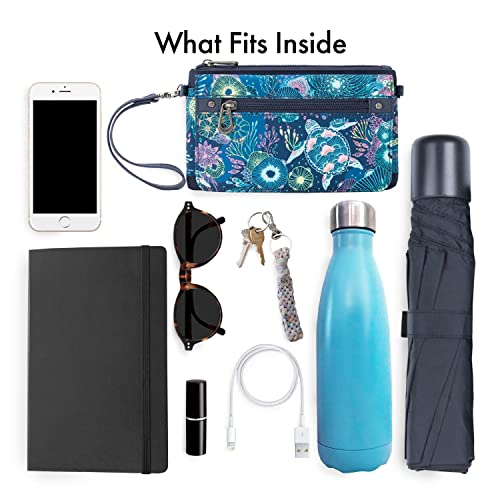 Sakroots Tote Bag in Eco-Twill, Large & Roomy with Zip Closure, Sustainable & Durable Design, Lining Made from Recycled Materials, Navy Tapestry World