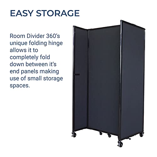 Versare Straightwall Sliding Portable Wall Partition | Freestanding Office Dividers | Locking Wheels | Temporary Room Separator | 7'2'' Wide x 7'6'' Tall Beige Fabric Panels