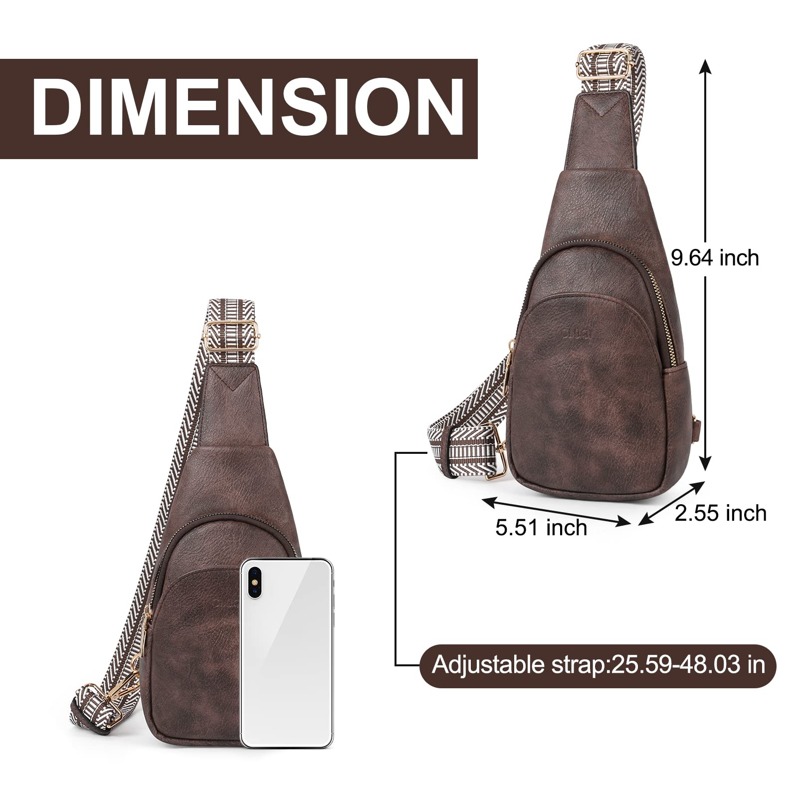 CLUCI Leather Backpack Purse for Women Small Sling Bag for Women Crossbody