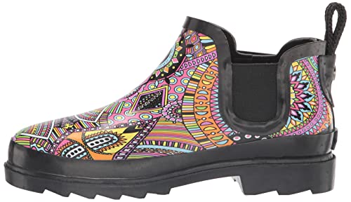 Sakroots Women's Rhyme Rain Bootie Boot, Rainbow Wanderlust, 10