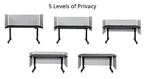 Stand Up Desk Store ReFocus Clamp-on Acoustic Desk Divider Privacy Panel That Reduces Noise and Visual Distractions (Ash Gray, 59" x 23.6, 23.6" x 23.6", & 23.6" x 23.6")