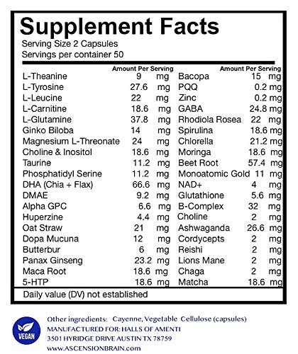 Ascension Brain Health Supplement (100 Cap)