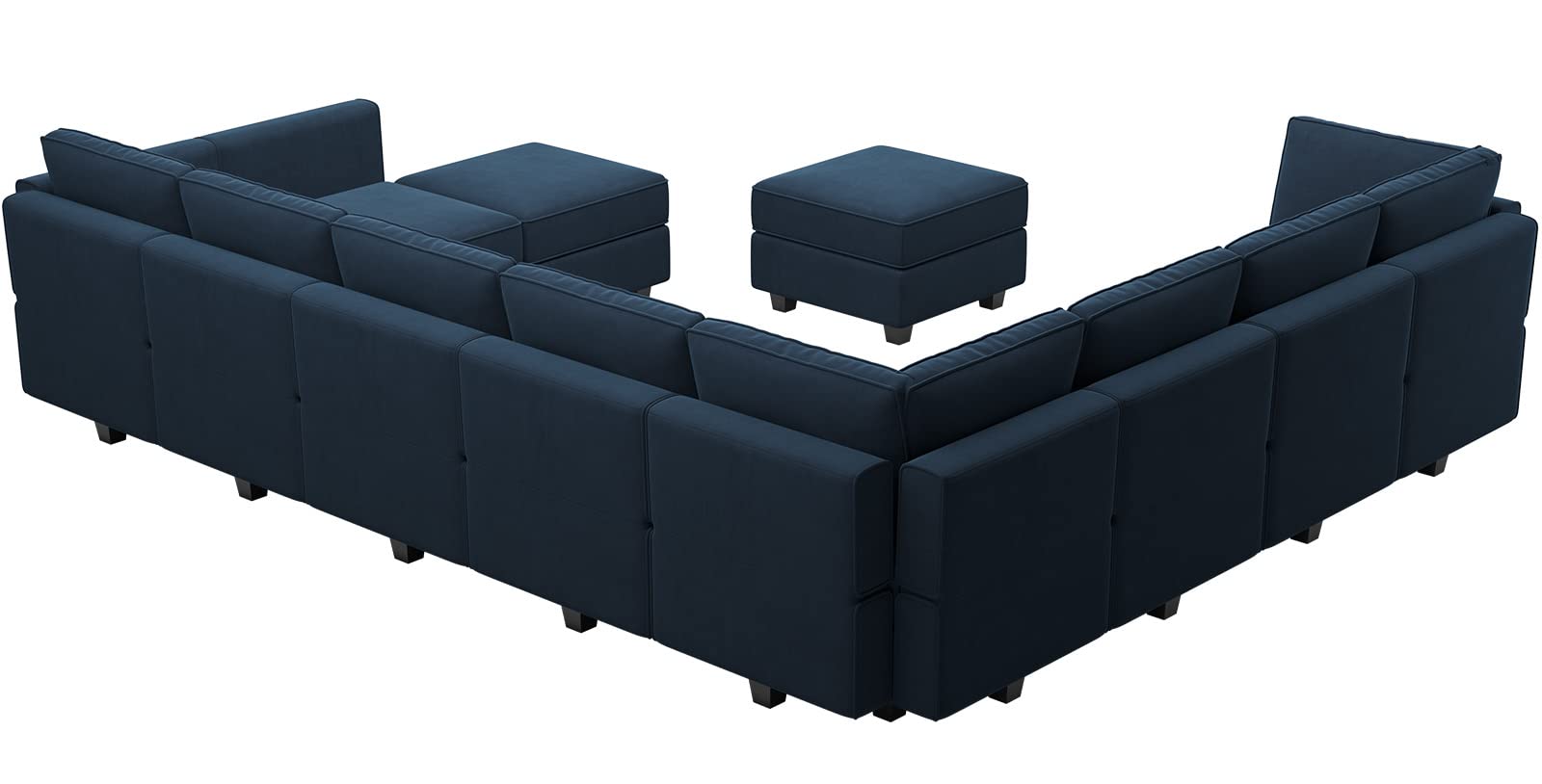 Belffin Modular Sectional Sofa with Ottomans Velvet Oversized U Shaped Sofa Couch with Storage Seats Sofa Set with Reversible Chaise Velvet Blue…