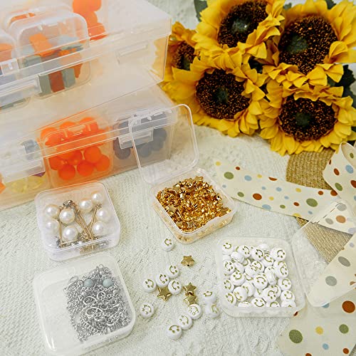 SKYVAN 12pcs Mini Clear Plastic Beads Storage Box Small Empty Organizer Box with Hinged Lid for Storage of Small Items, Jewelry,Hardware,DIY Art Craft Accessory (2.12 x 2.12 x 0.79 inch)