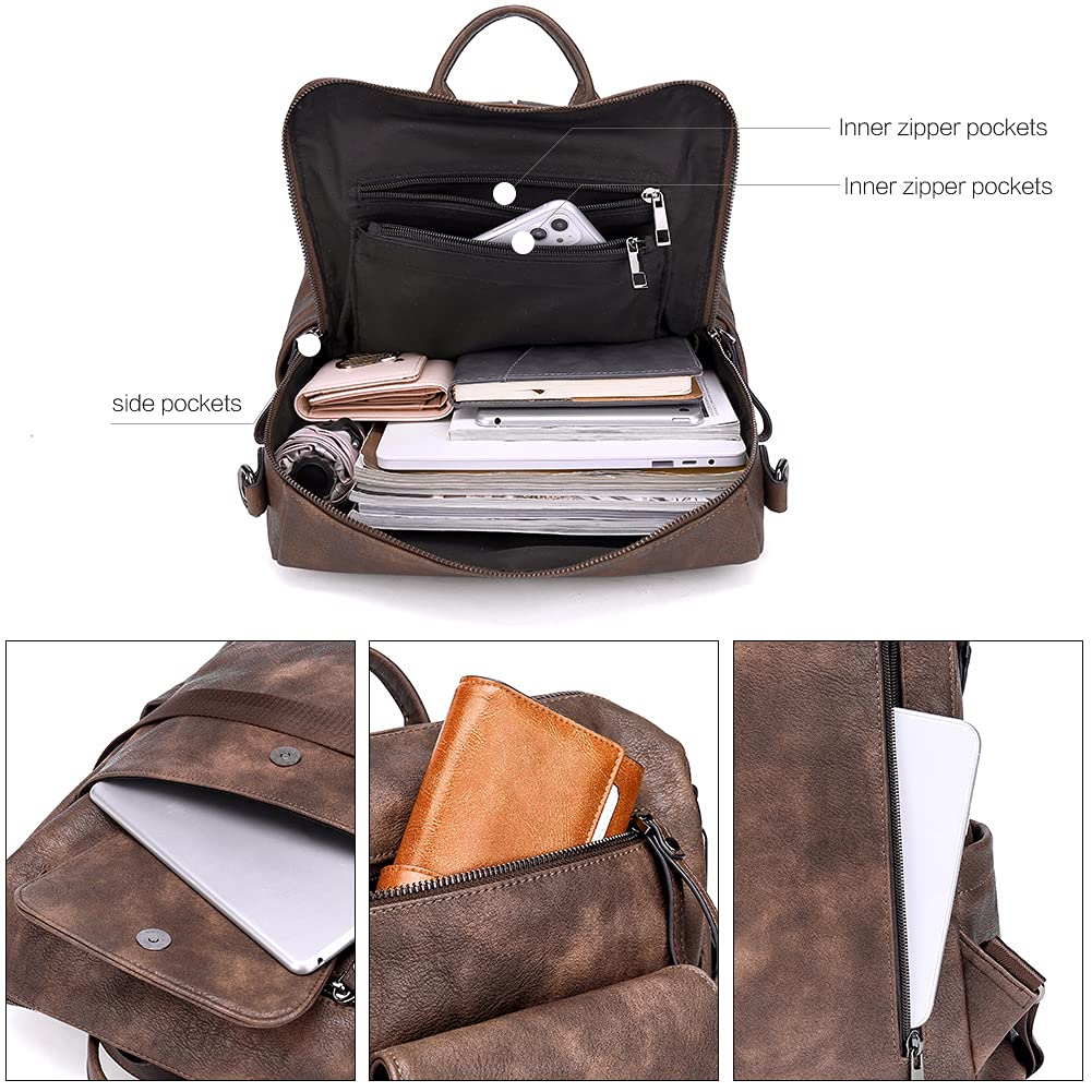 CLUCI Leather Backpack Purse for Women Small Sling Bag for Women Crossbody