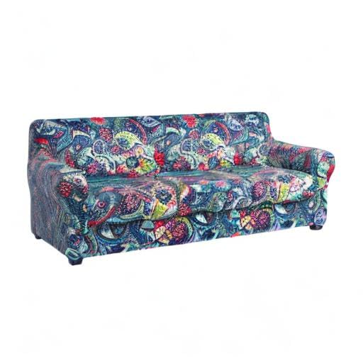 hyha Couch Cover, Floral Pattern, Stretch, Printed, 4 Pieces, Sofa Slipcovers, for 3 Separate Cushion Couch, Washable Furniture Protector for Dogs(Paisley Floral)