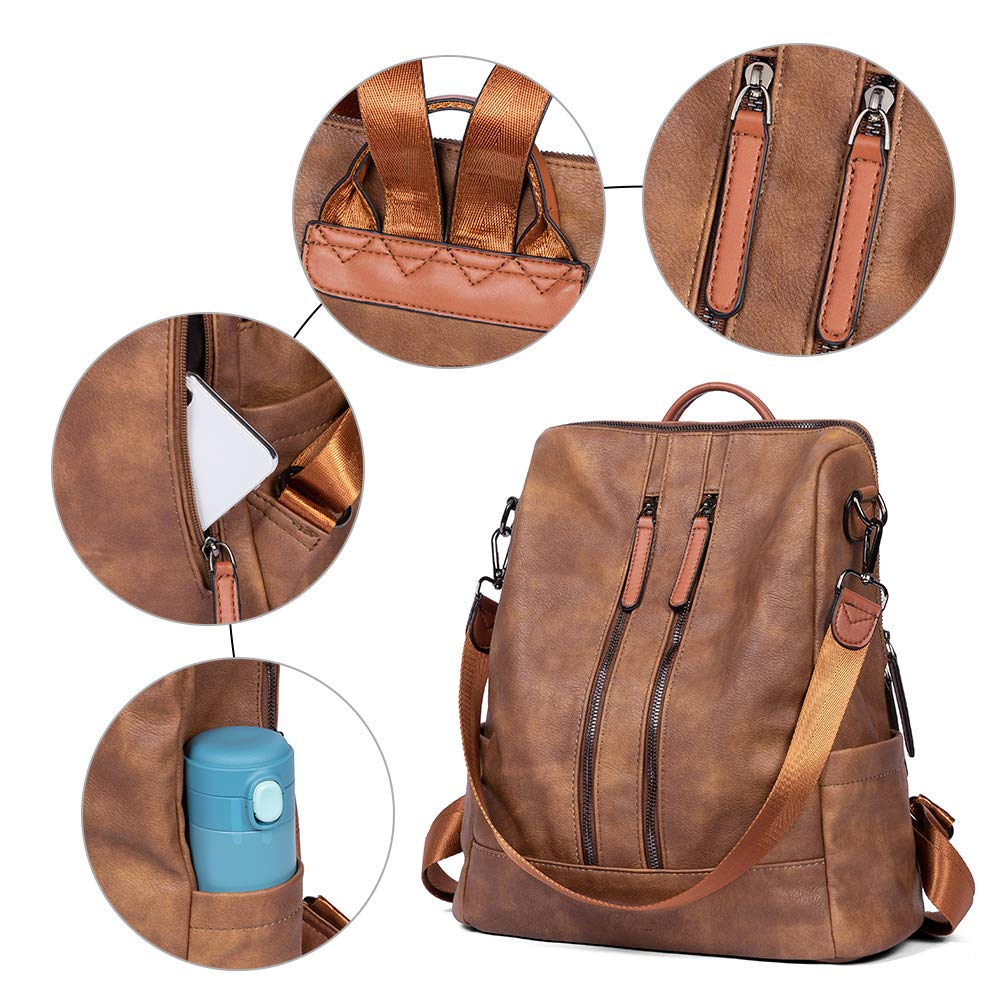 CLUCI Leather Backpack Purse for Women Crossbody Bags Purses for Women, Leather Messenger Tassel Bag