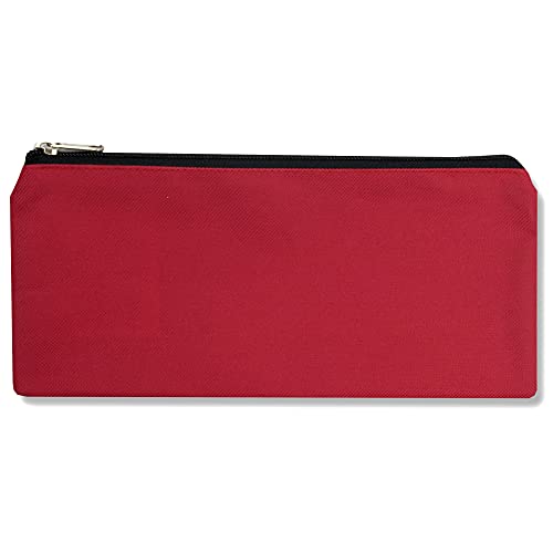 12 Pack of Classic Traditional Cloth Pencil Cases in Bulk, in Solid Colors (12 Pack)