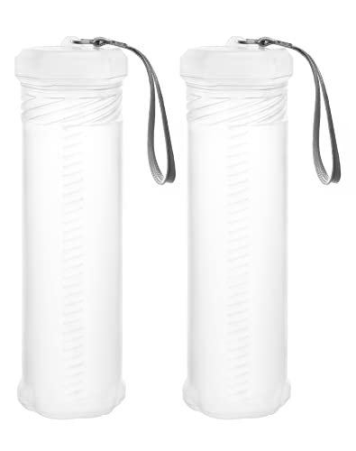 QWORK Extendable Plastic Brush Case Paint Brush Holder, 2 Pack Clear Long Brushes Tube Storage Pencil Pen Holder Container Drawing Tools