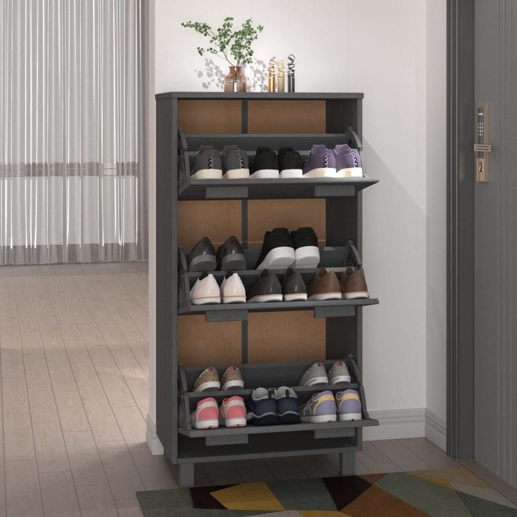 WEMYUFURN Shoe Cabinet Solid Wood Pine - Space-Saving Shoe Organizer - Shoe Rack for Closet, Entryway or Bedroom