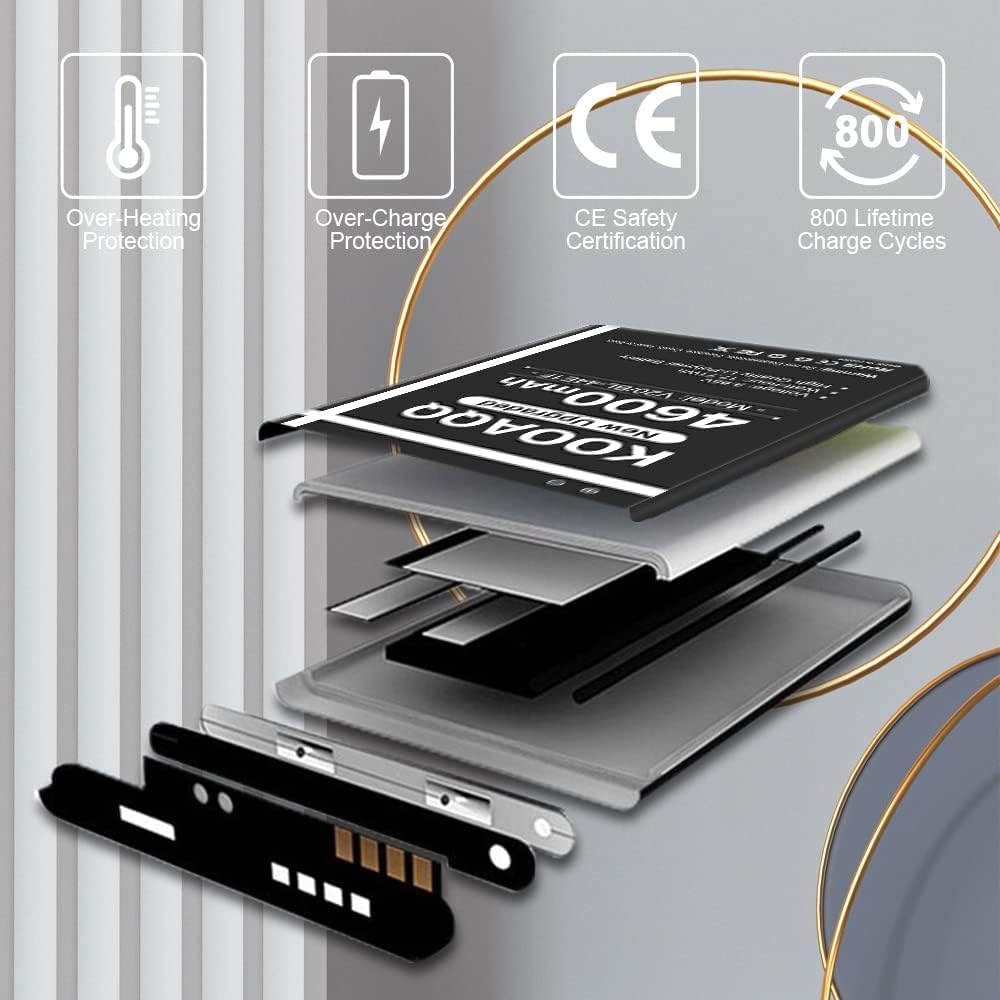 KOOAQQ Battery for LG V20, [2025 New Version] 4600mAh High Capacity Cell Phone BL-44E1F Replacement Battery for LG V20 Stylo 3/ Stylo 3 Plus H918 H910 LS997 US996 VS995 V995