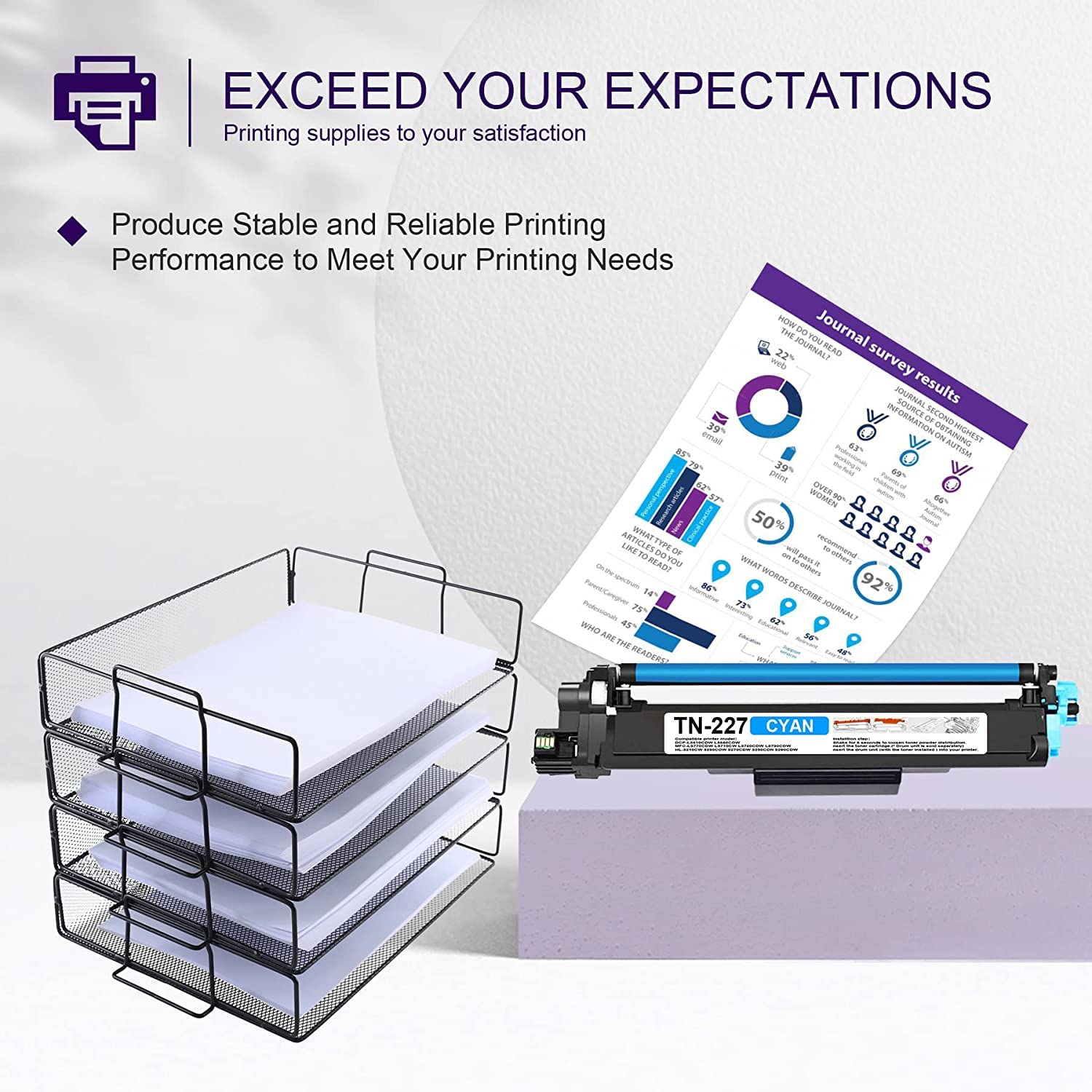 TN-227BK/C/M/Y TN227BK/C/M/Y High Yield Cartridge: UOTYUE 5Pack Compatible TN-227BK CMY High Yield Toner Cartridge Replacement for HL-3290CDW 3210CW 3230CDN MFC-L3770CDW L3710CW Printer,(2BK/1C/1M/1Y)