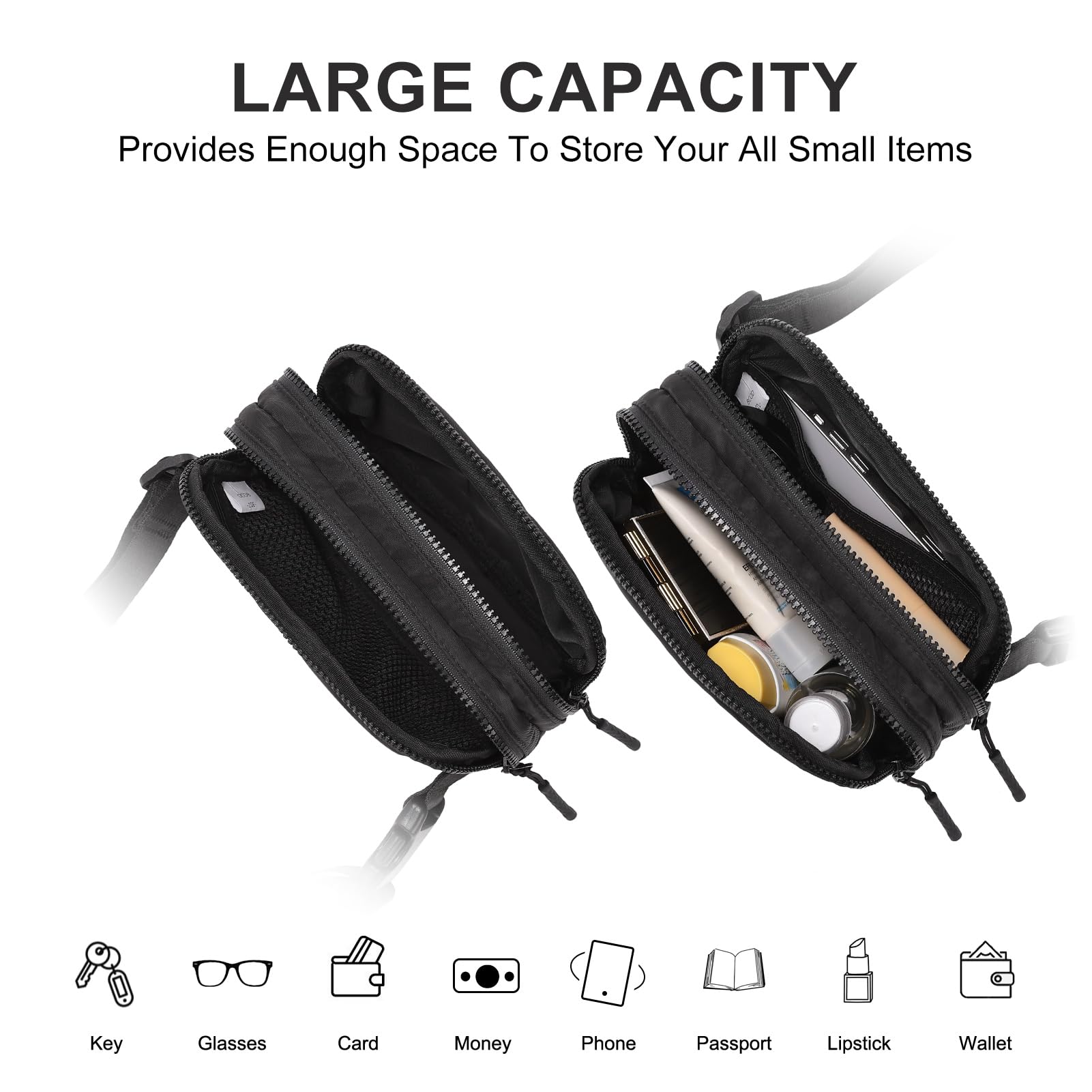 CLUCI Backpack Purse + Small Belt Bag for Women
