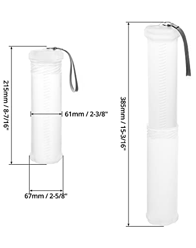 QWORK Extendable Plastic Brush Case Paint Brush Holder, 2 Pack Clear Long Brushes Tube Storage Pencil Pen Holder Container Drawing Tools