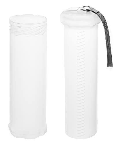 QWORK Extendable Plastic Brush Case Paint Brush Holder, 2 Pack Clear Long Brushes Tube Storage Pencil Pen Holder Container Drawing Tools