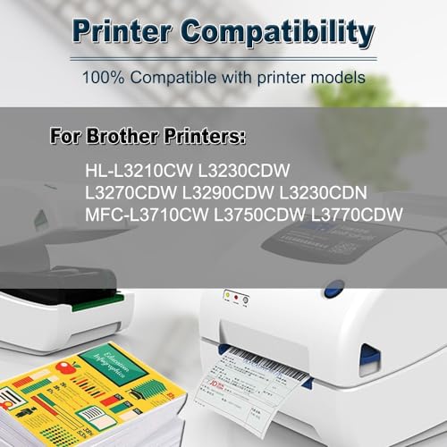 8-Pack (2BK/2C/2Y/2M) Compatible High Yield TN227 (TN-227BK TN-227C TN-227Y TN-227M) (With Chip) Printer Toner Cartridge use for HL-L3210CW L3230CDW L3270CDW L3290CDW L3230CDN MFC-L3710CW Printers