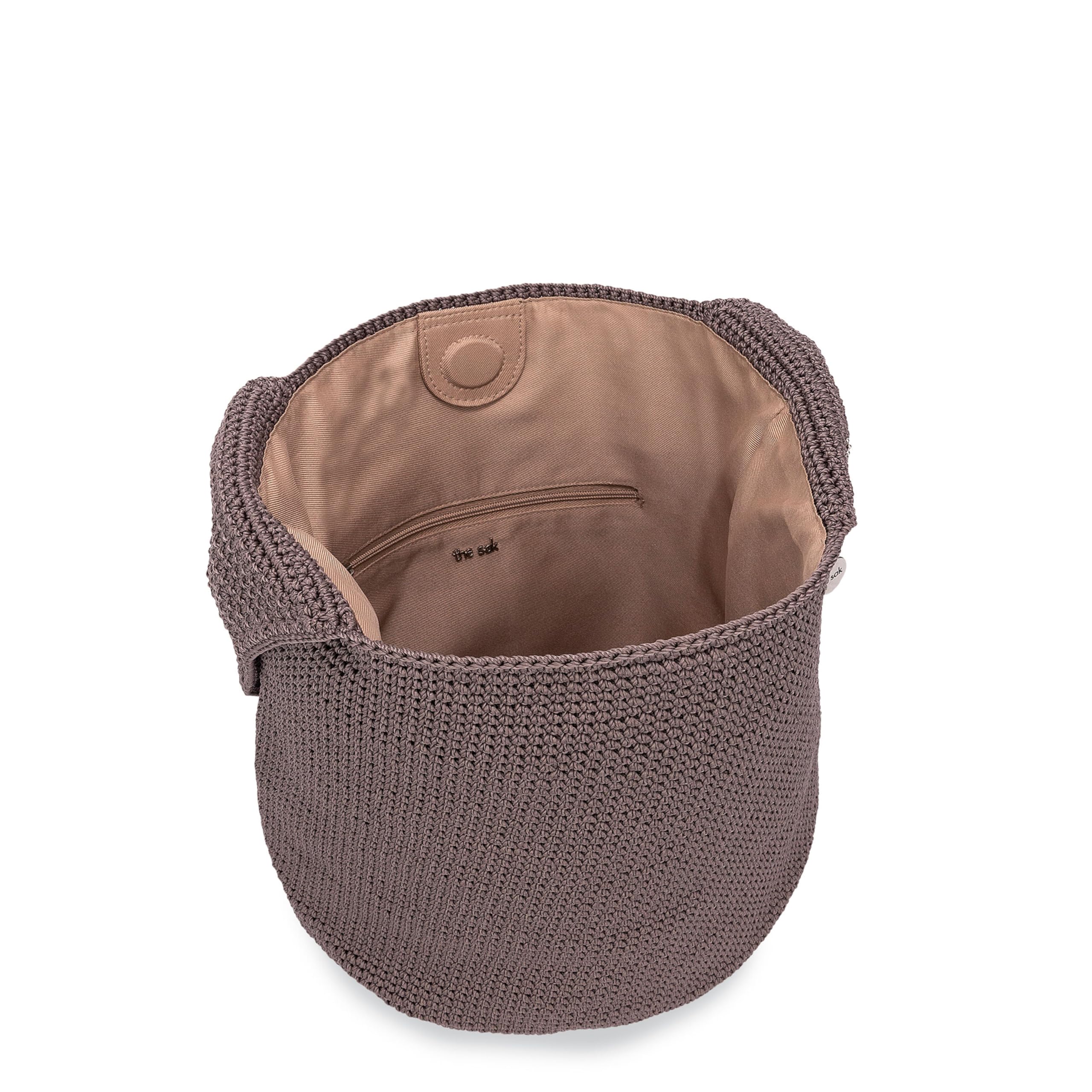 The Sak 120 Hobo Bag in Crochet, Large Purse with Single Shoulder Strap, Mushroom