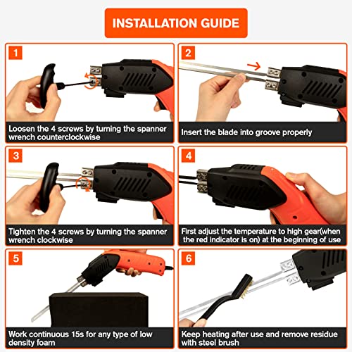 RONGTER Foam Hot Knife (200W) - Air Cooled Hot Knife Cutting Tool Electric Hot Knife - Foam Cutting Tool with Blades & Accessories Use Foam Cutter for Engraving and DIY Handmade