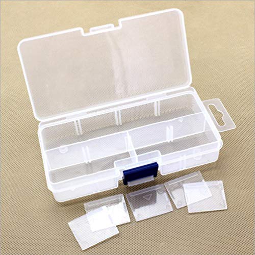 Healifty Plastic Storage Box 8 Grids Container Organizer Divider Grid Compartment with Lid for Jewelry Beads Earring Tool Fishing Hook Lures