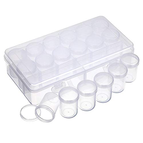 Hipiwe 18 Grids Diamond Painting Box Case - 5D Diamond Embroidery Kit Accessory Organizer,Plastic Jewelry Earring Beads Sewing Pills Storage Container