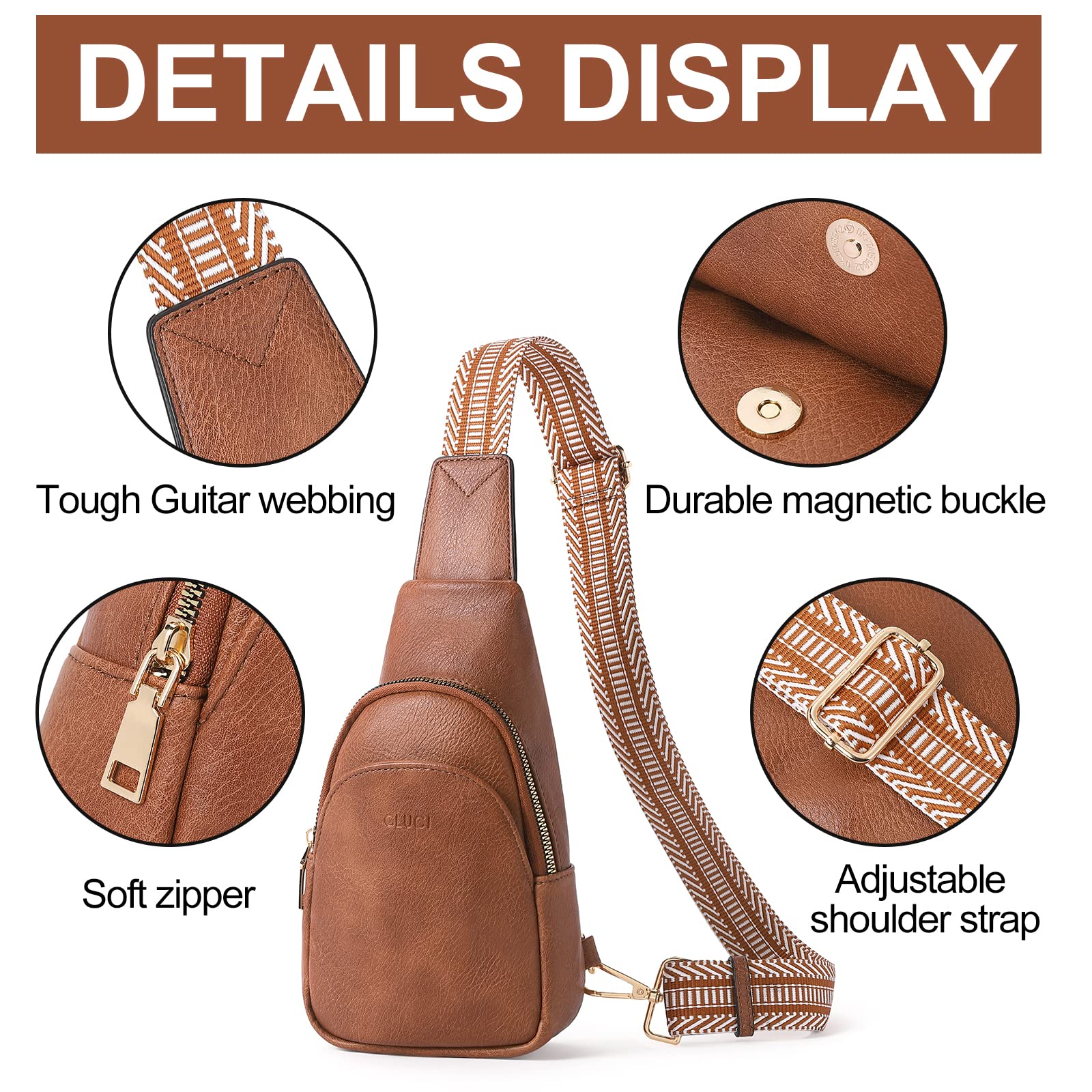 CLUCI Backpack Purse for Women Fashion Small Sling Bag for Women Crossbody