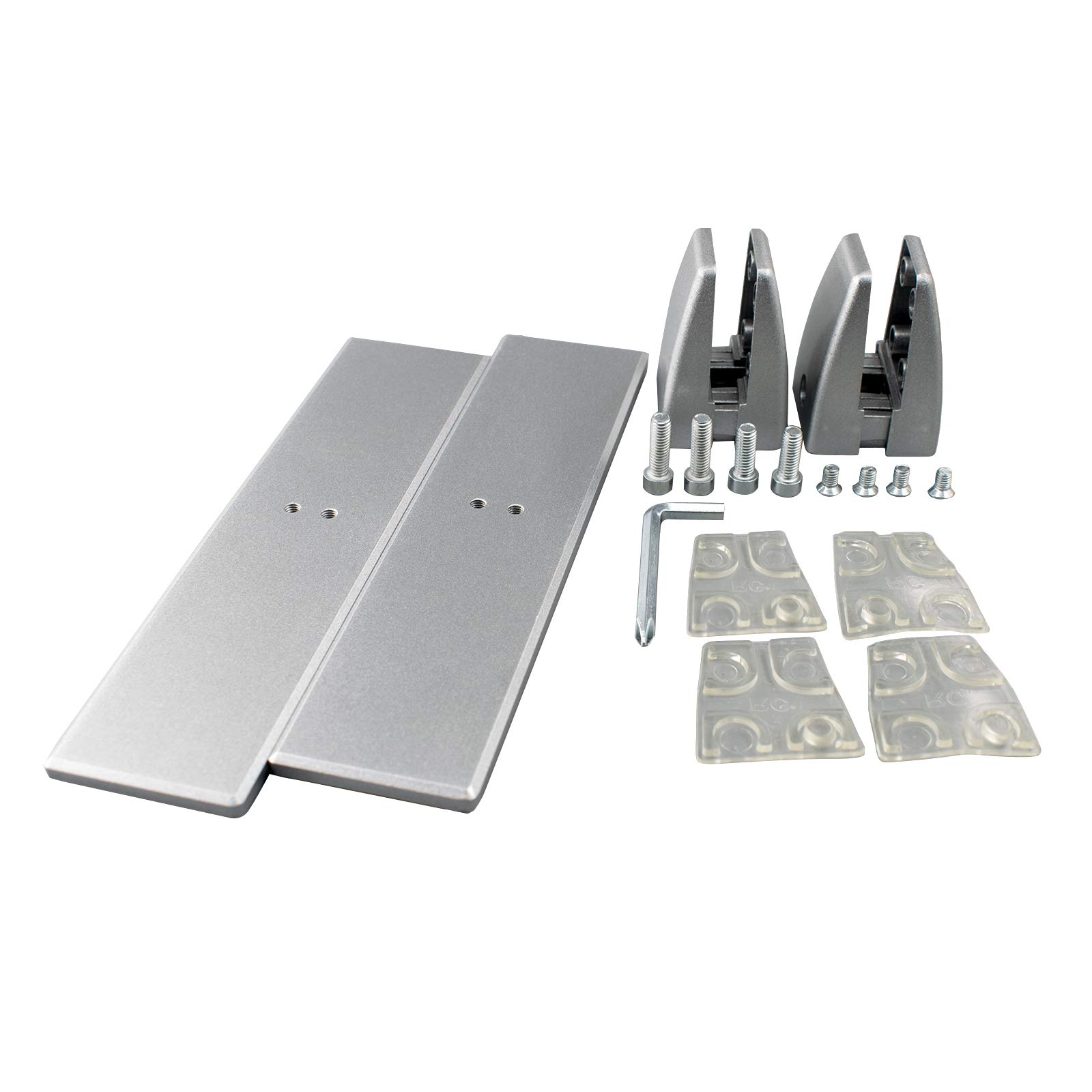 2 Pcs Sneeze Guard Clamp, Bracket Sneeze Guard Shield Base for Countertops, Stick On Heavy Duty Auminum Partition Guard Clamp, Panel Support Clamp Stand for Clear Desktop Counter Reception