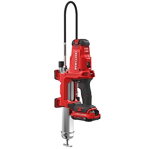 CRAFTSMAN V20 Grease Gun Kit, Cordless, 40" Hose, 10,000 Max PSI, Battery and Charger Included (CMCGG001D1)