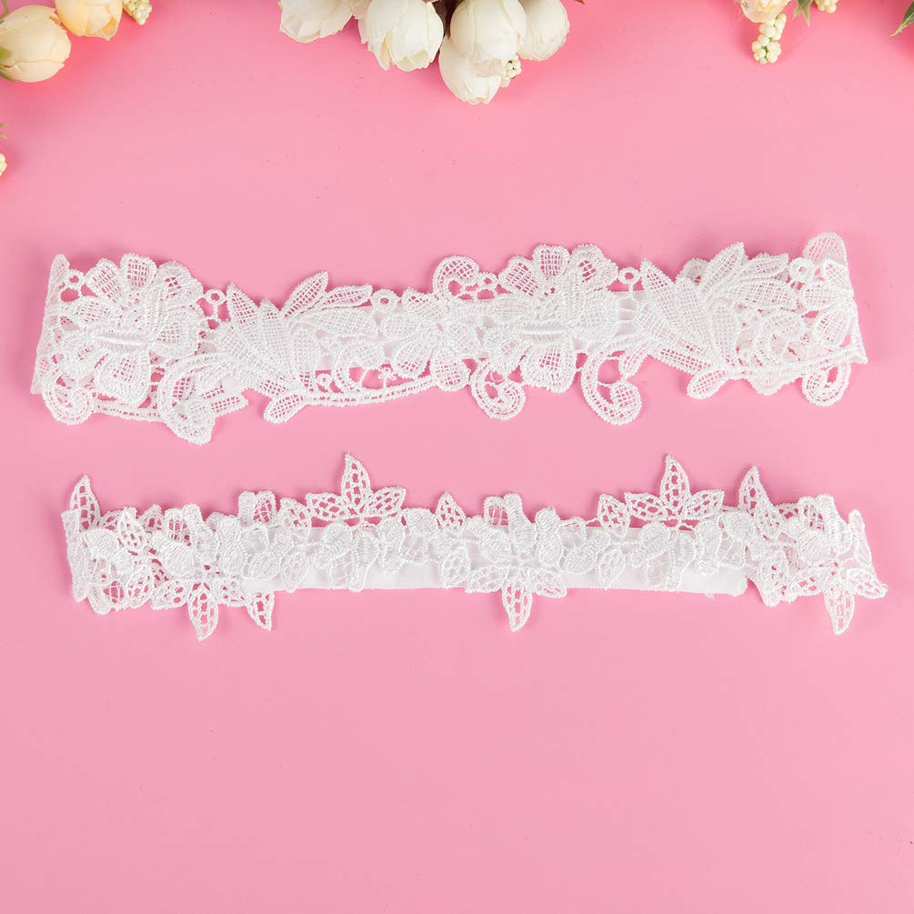Plus Size Garters for Bride Lace Wedding Bridal Garter Belt Stretchy White Wedding Garter