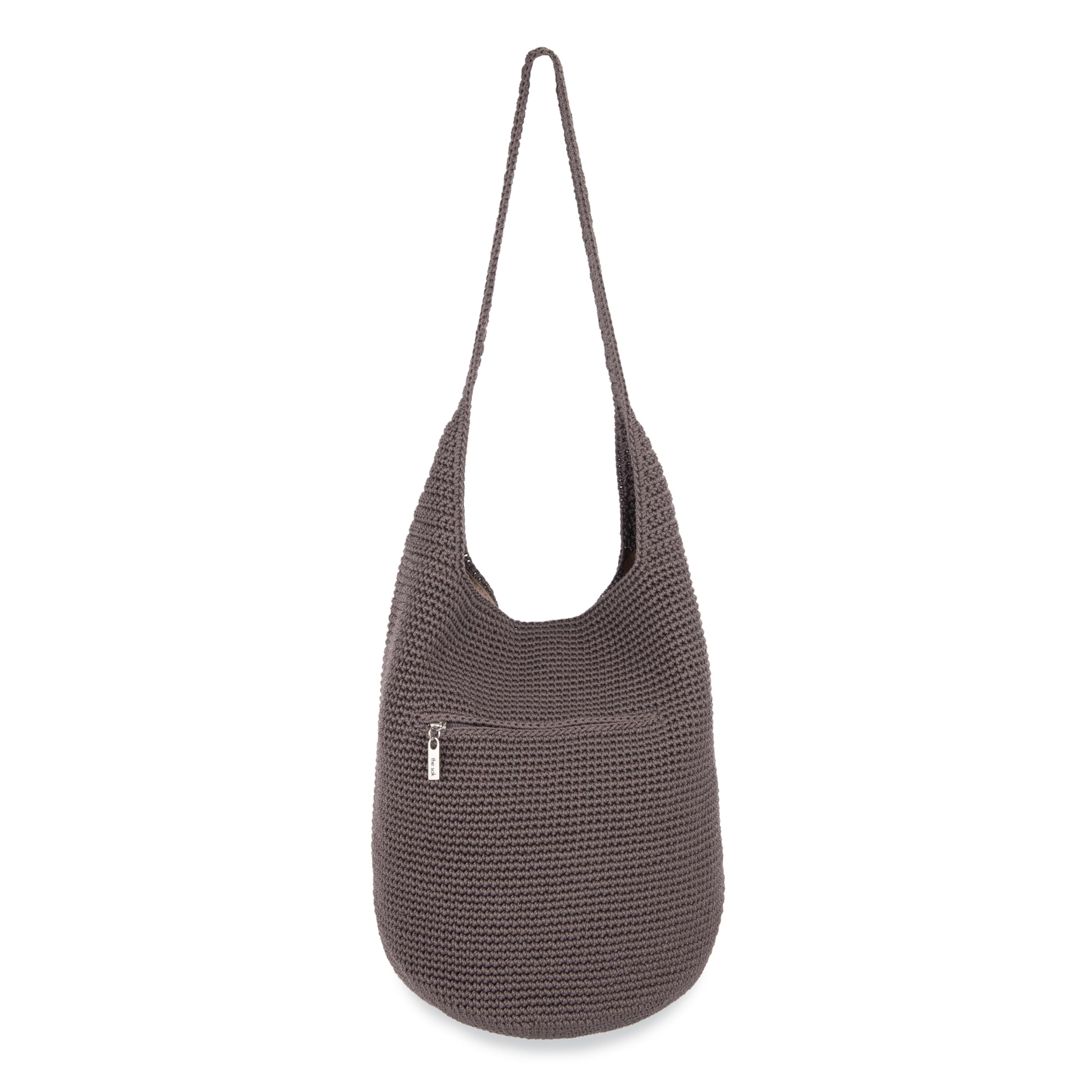 The Sak 120 Hobo Bag in Crochet, Large Purse with Single Shoulder Strap, Mushroom