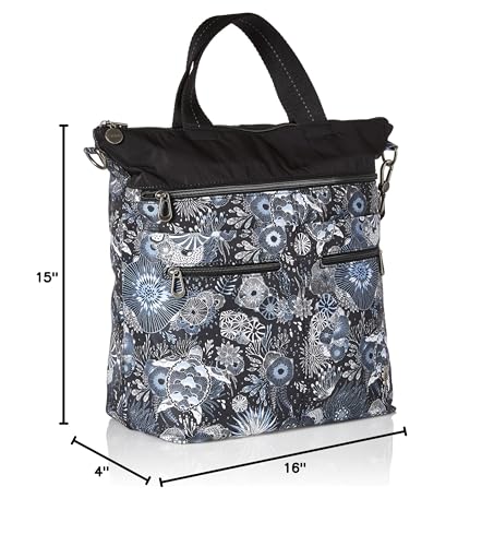 Sakroots Womens Eco-twill Berkeley Convertible Tote in REPREVE Eco Twill, Midnight Seascape, One Size US