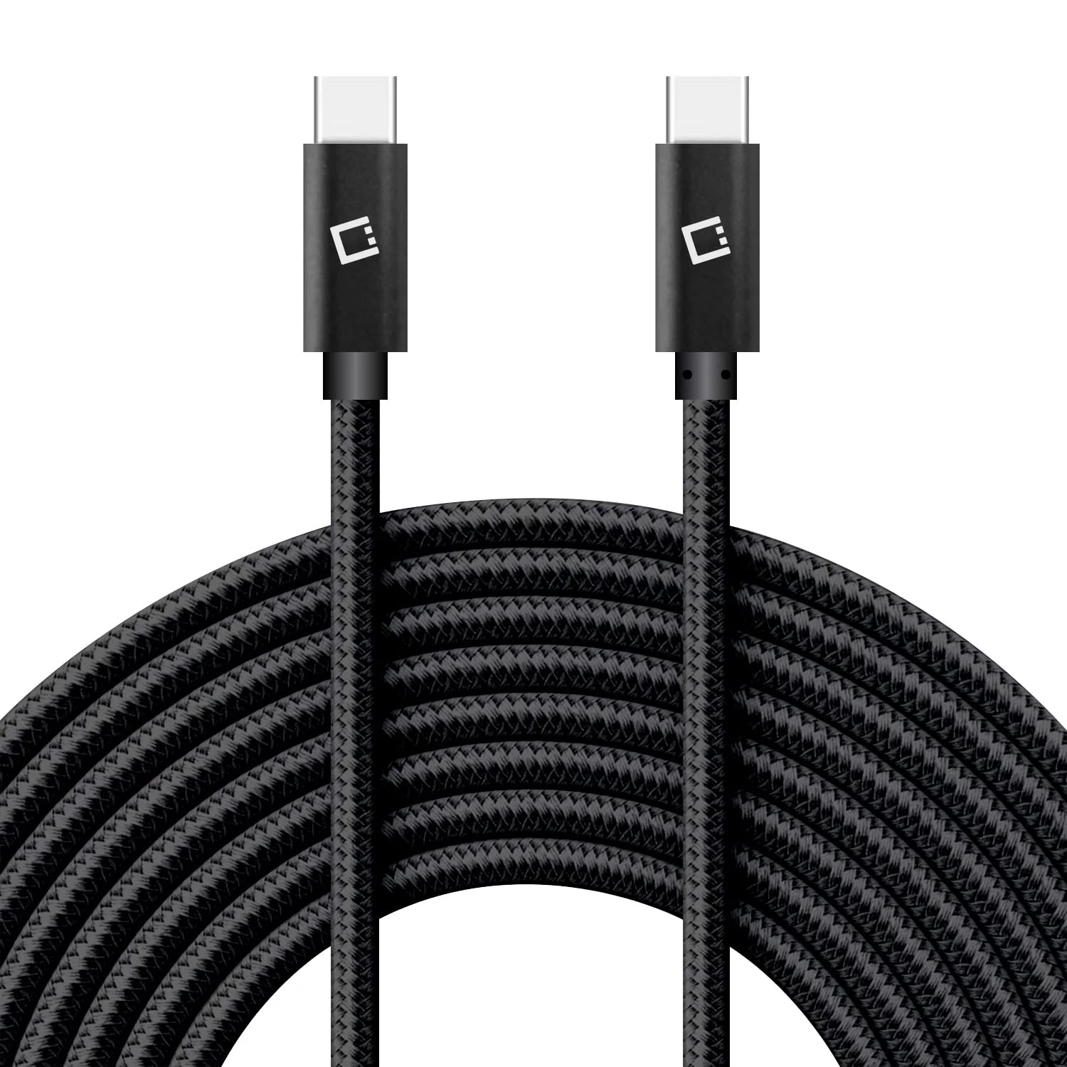 Dual USB-C/PD 60W Fast Charging Cord Compatible with vivo V20 2021 Plus 5Gbps Data Transfer for Power Delivery Hi Capacity Charging (Black)