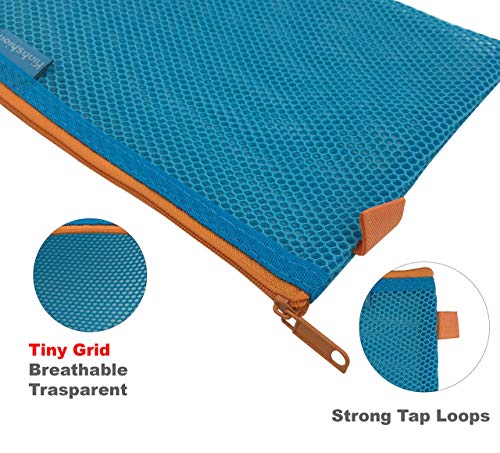 Mesh Zipper Pouch Cosmetic Bags Travel Storage Bags,6 PCS 3 Sizes, Zipper Bags Clear Zipper Pouch Small Organizer bag Zipper Folder Bag 2 Colours