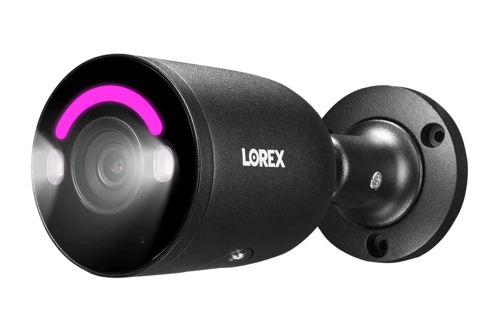 Lorex 4K 8MP Deterrence Bullet AI PoE IP Wired Add-On Metal Indoor/Outdoor Camera - Smart Security Lighting, Color Night Vision, Smart Motion Detection Plus, Two-Way Audio, IP67 Weatherproof Rated