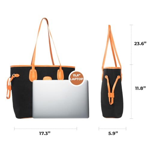 Canvas Tote Bag For Women, Extra Large Cotton Canvas Laptop Tote Bag for Travel School and Work