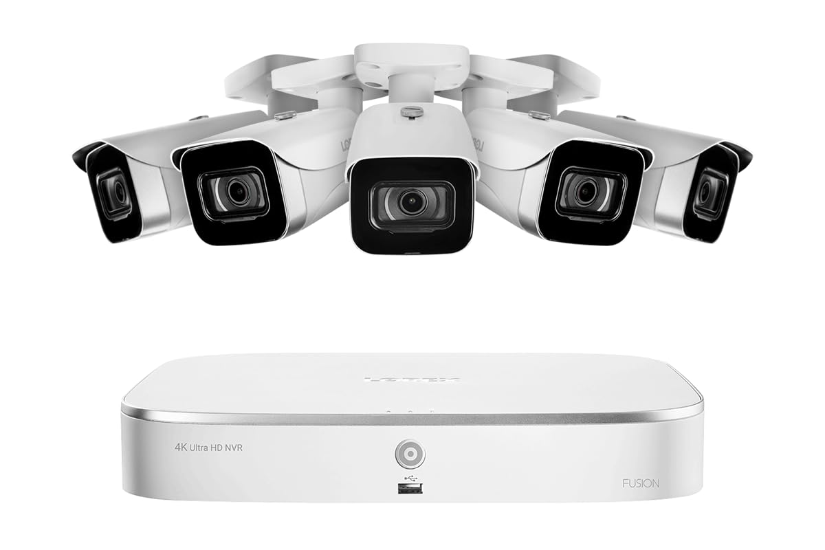 Lorex 4K Fusion 16-Channel (8 Wired + 8 Wi-Fi) 2TB NVR System with 5 Bullet Cameras