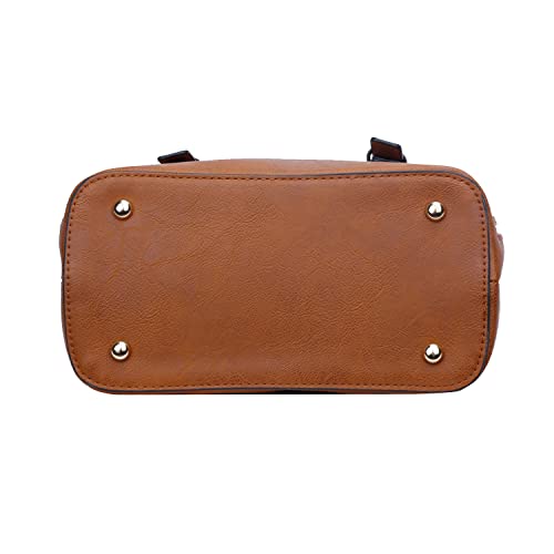KKXIU Stylish Teen Girls Backpack Bag for Women Vegan Leather Small Bookbag Purse with Multiple Pockets (a-Brown)