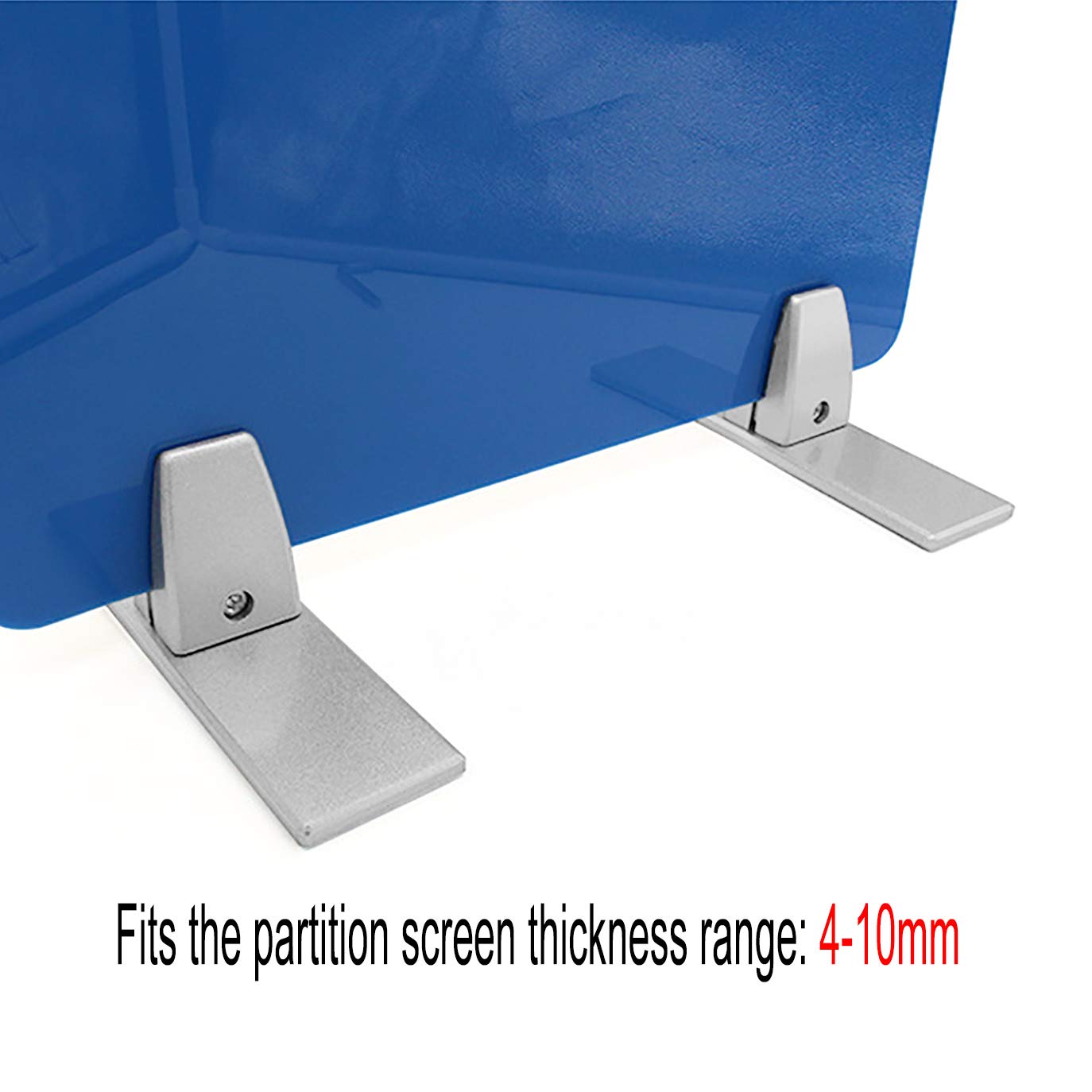 MOUNTAIN_ARK 4 Pack T Shaped Office Desk Partition Clamp, Sneeze Guard Bracket Support, Aluminum