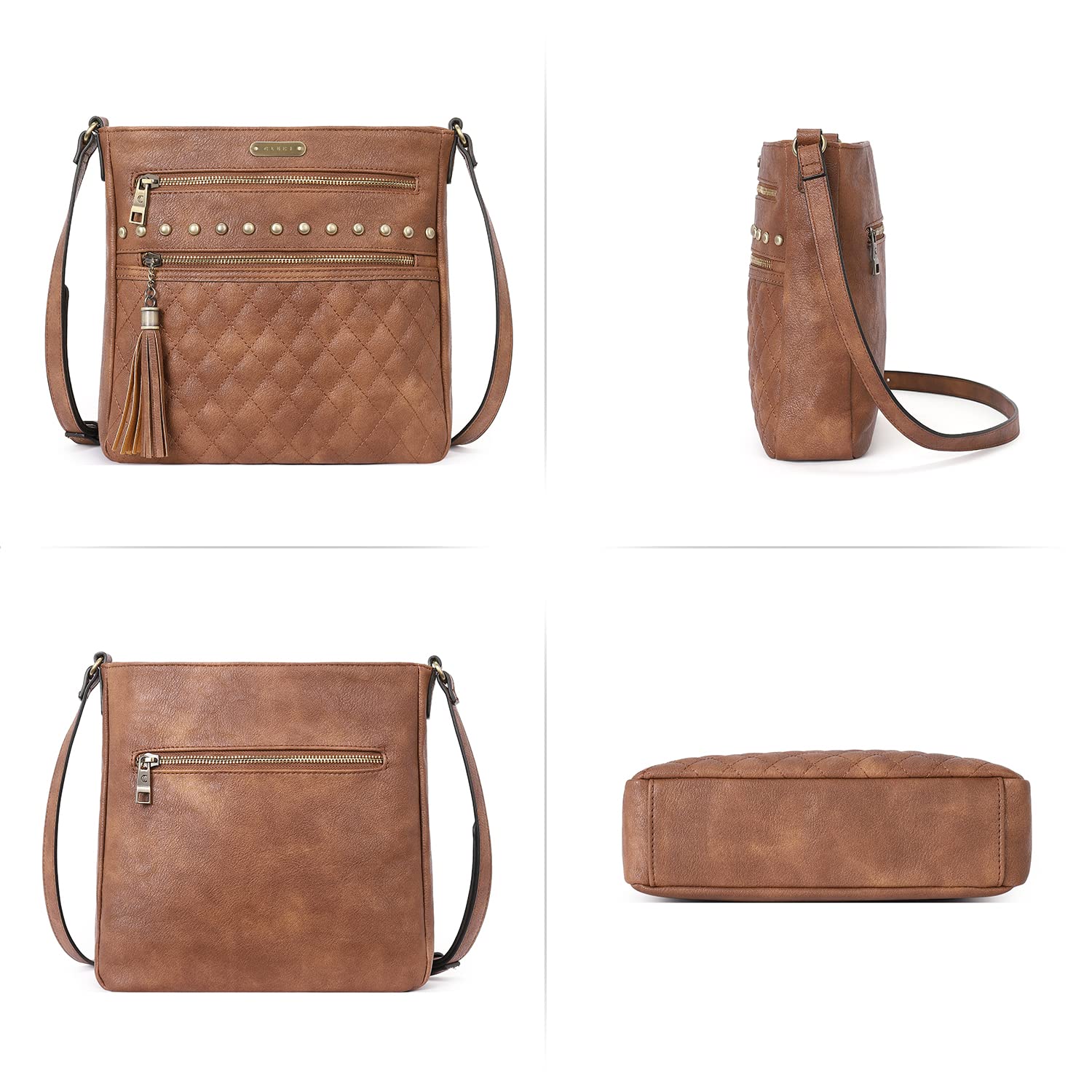CLUCI Leather Backpack Purse for Women Crossbody Bags Purses for Women, Leather Messenger Tassel Bag