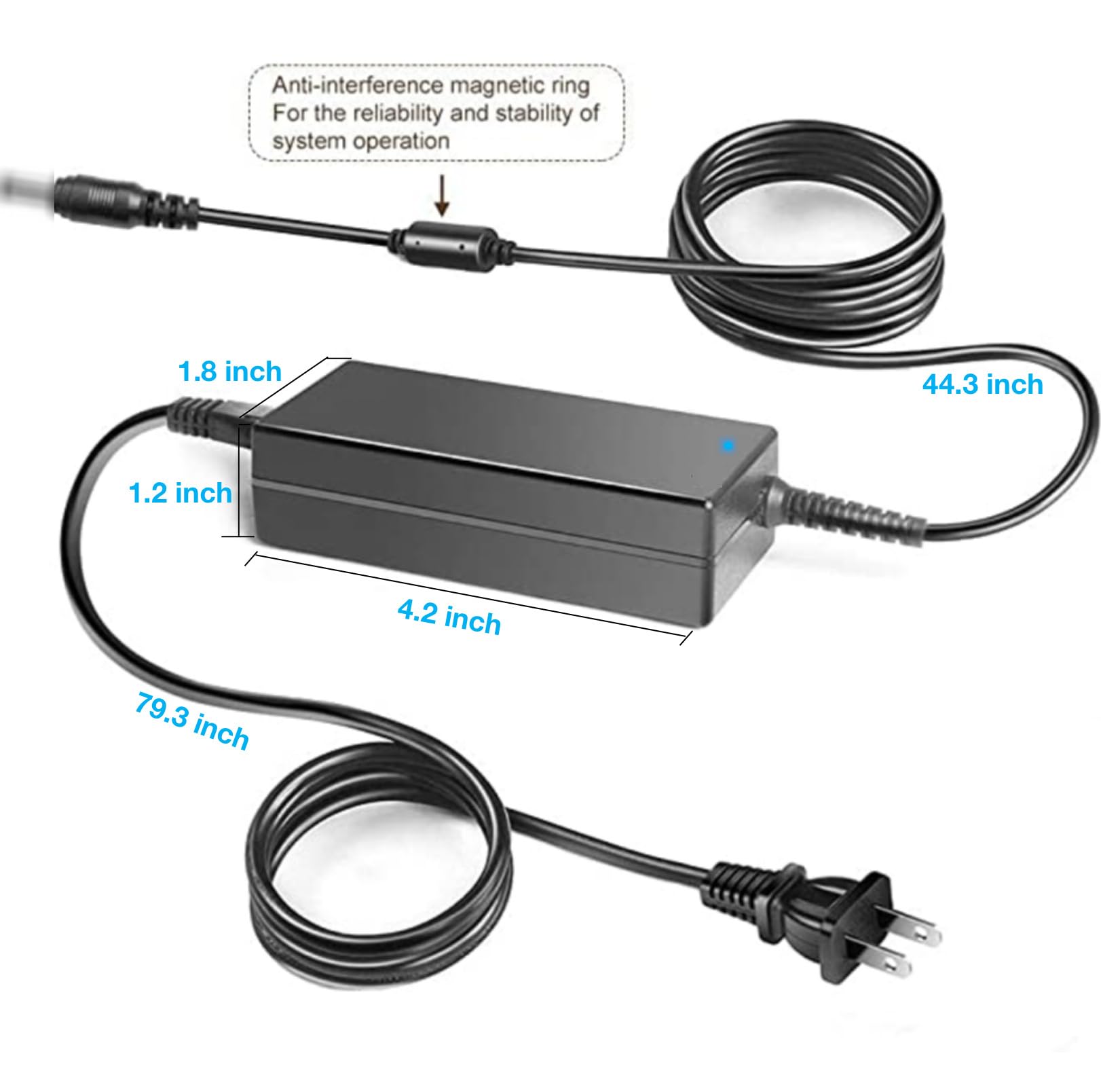 Kircuit AC/DC Adapter for Lorex L19WD Series L19WD800 19" LCD Monitor Security Camera's VCR System Power Supply Cord Cable PS Battery Charger Mains PSU