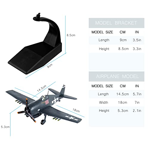 Busyflies Fighter Jet Model 1/72 Scale Grumman F6F Hellcat Plane Model Diecast Military Airplane Model for Collection and Gift