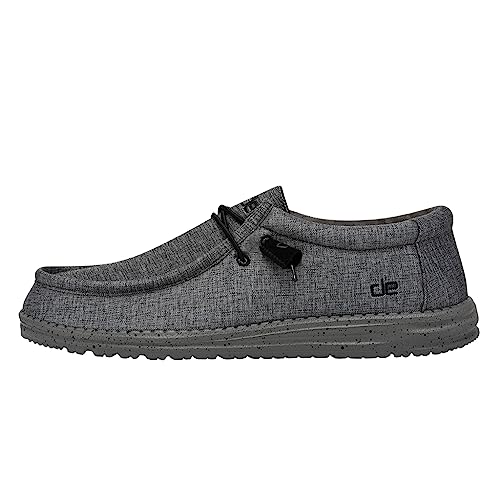 Hey Dude Men's Wally L Stretch Steel Size 10 | Menâs Shoes | Men's Lace Up Loafers | Comfortable & Light-Weight