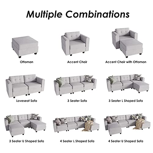 Soohow SF002-3SEAT-U Sofas, 3-Seat U-Shaped, Grey