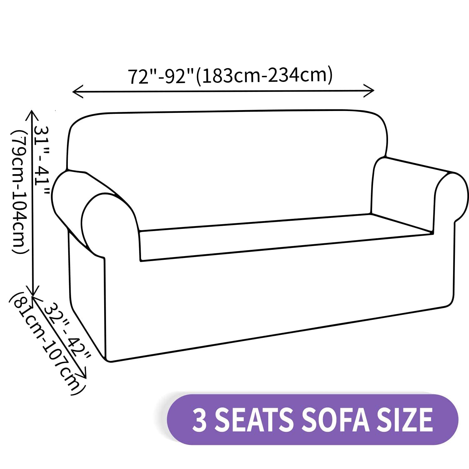 ZNSAYOTX Super Stretch Couch Cover (72"-92") Universal Sofa Covers with Elastic Bottom, Dog Cat Pets Friendly Washable Furniture Protector Fitted Sofa Slipcovers Stay in Place (Dark Grey, Sofa)