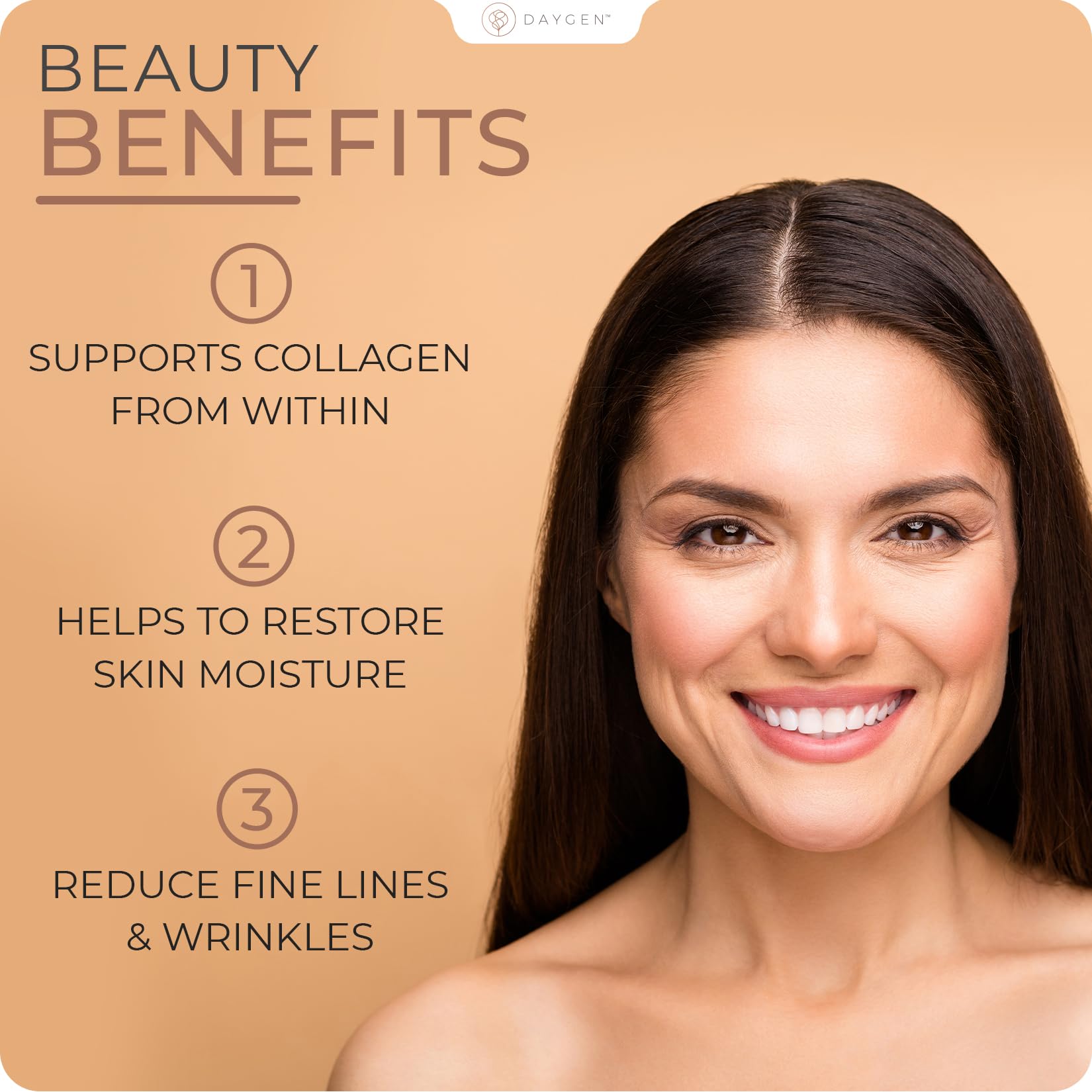 DAYGEN Phytoceramides Radiant Skin with Ceramides & Dermaval - Restore Skin Moisture, Support Collagen Production, with Biotin and Vitamins A,C,D and E – Gluten Free, Natural, 30 Capsules