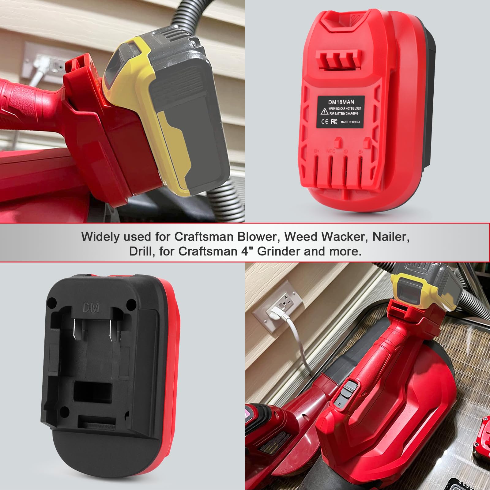 LIVOWALNY Battery Adapter 20v for Craftsman V20 Cordless Tools Blower, Drill to Works for DeWalt 20V MAX Lithium Batteries, to Works for Milwaukee 18V Battery