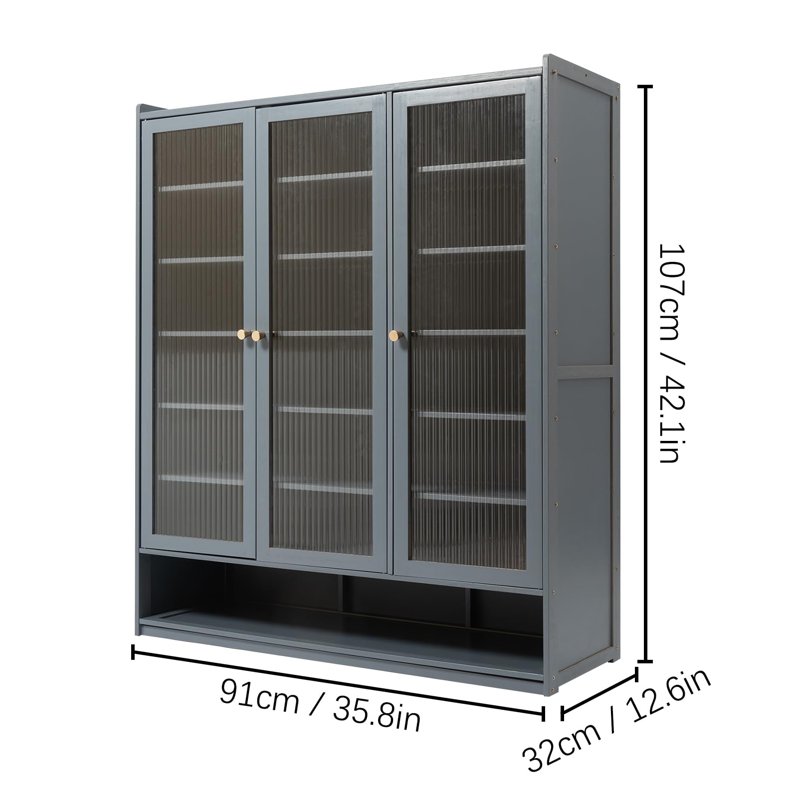 HaoYunNe 8 Tier Shoe Cabinet Entryway Shoe Rack Shelf with Doors Wooden Freestanding Shoe Organizer for Hallway Patio Living Room Bedroom Office,35.8x12.6x42.1 in, Loading 33 lbs per Layer