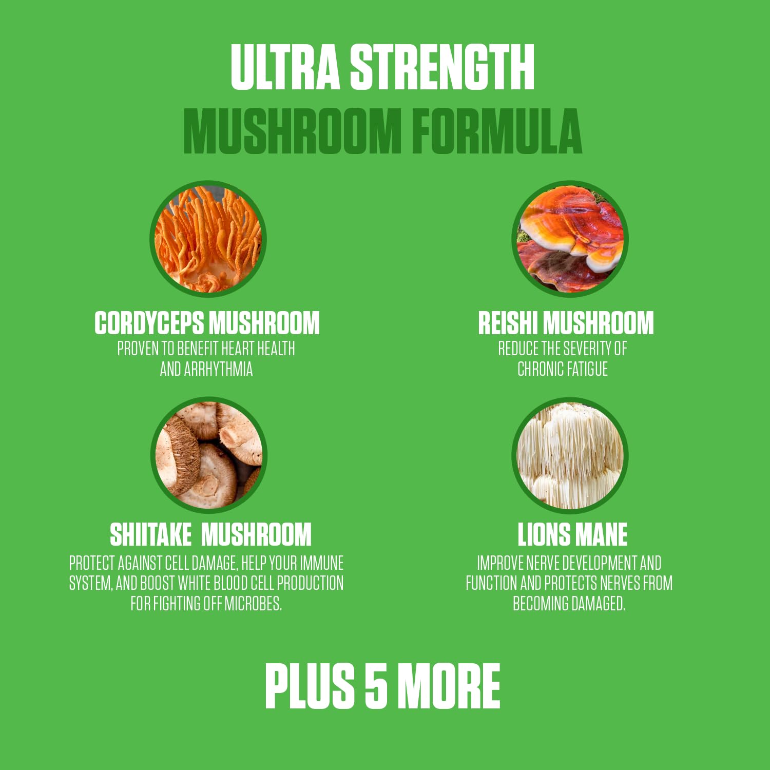 Mushroom Complex 10x Power | #1 Rated Mushroom Supplement w/Cordyceps, Reishi, Shiitake, Lions Mane + More | Boost Immune System, Nootropics, Mental Clarity, Support Overall Health & Wellness