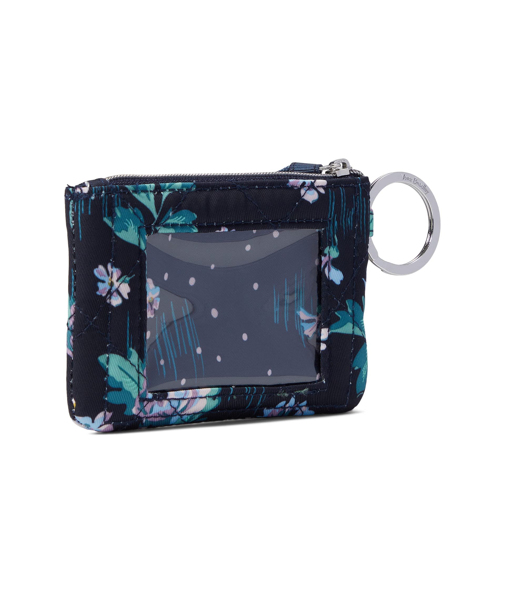 Vera Bradley Women's Performance Twill Zip ID Case Wallet, Navy Garden, One Size