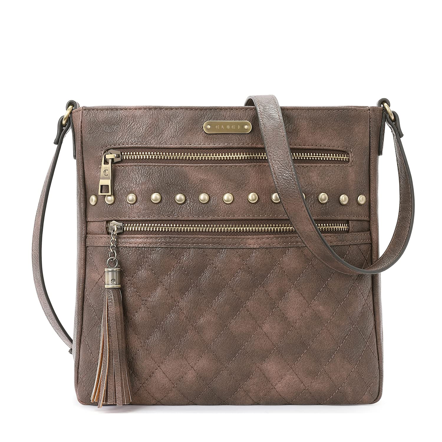 CLUCI Leather Backpack Purse for Women Fashion Crossbody Bags Purses for Women, Leather Messenger Tassel Bag